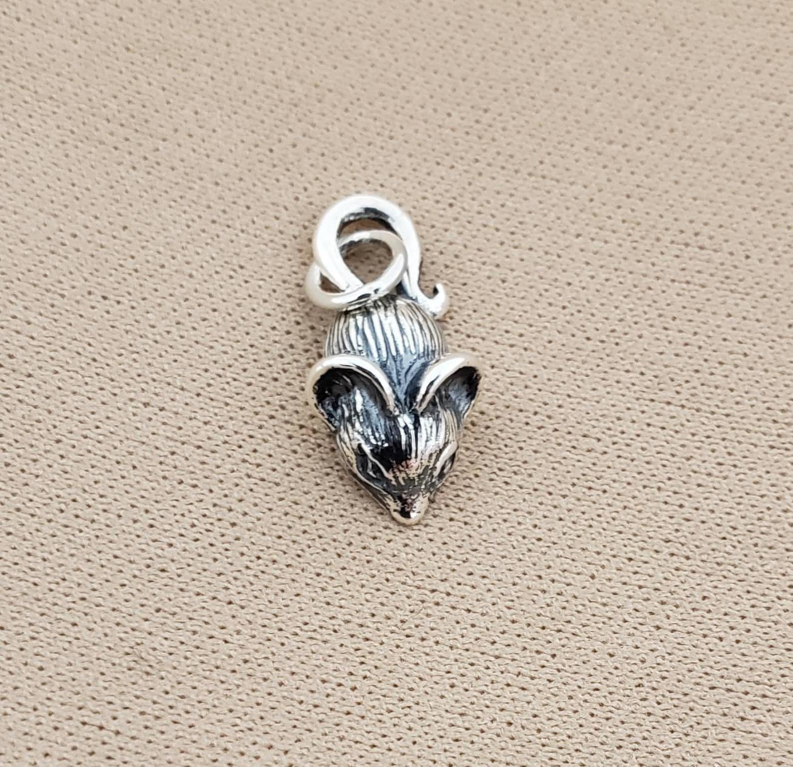 Small Sterling Silver Mouse Charm Little Mouse Charm Animal | Etsy