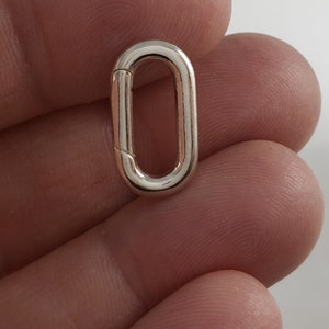 Small Sterling Silver Hinged Oval Clasp,silver Mini Push Clasp,oval ...