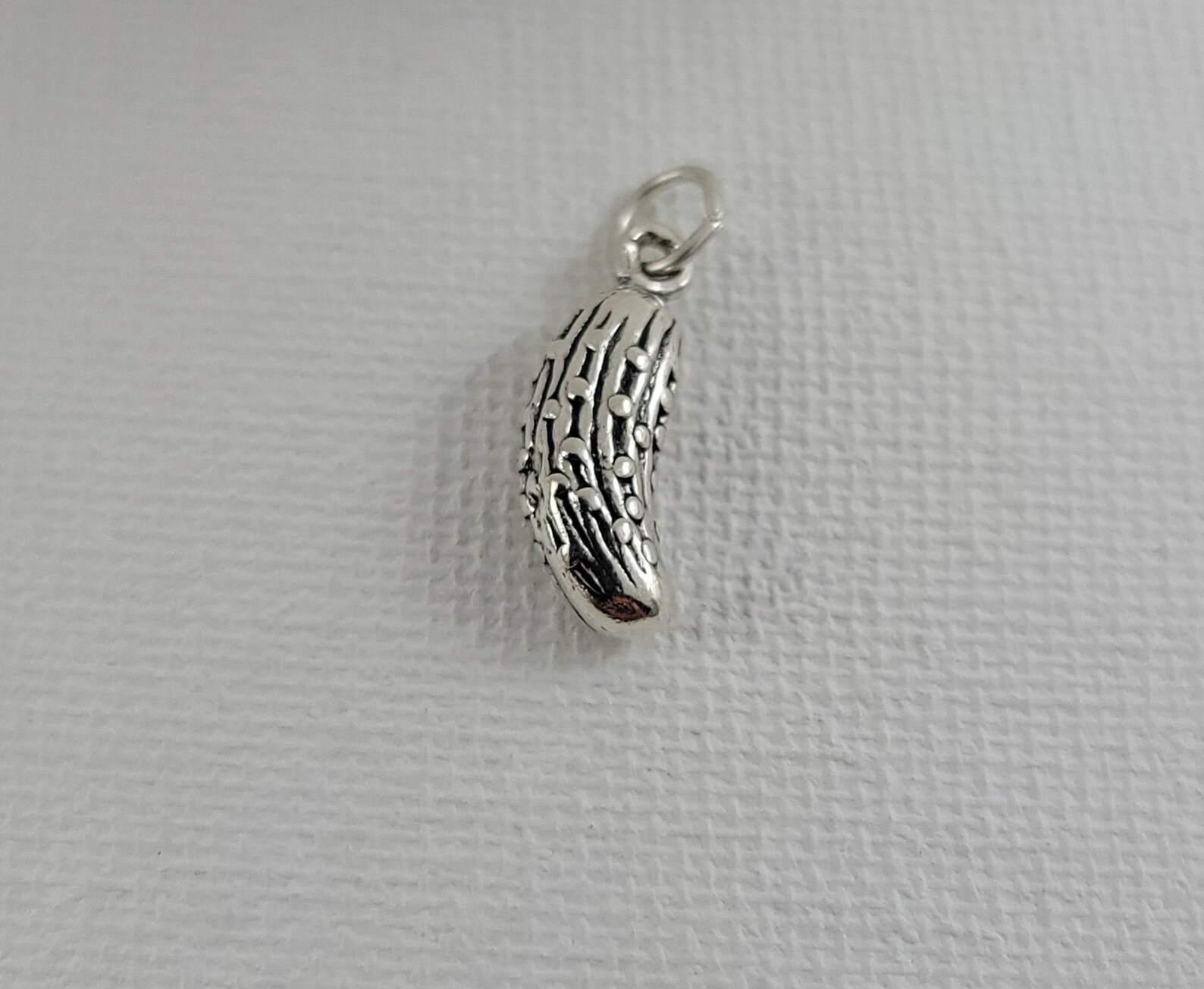 Sterling Silver Dill Pickle Charm Silver 3D Pickle Charm - Etsy