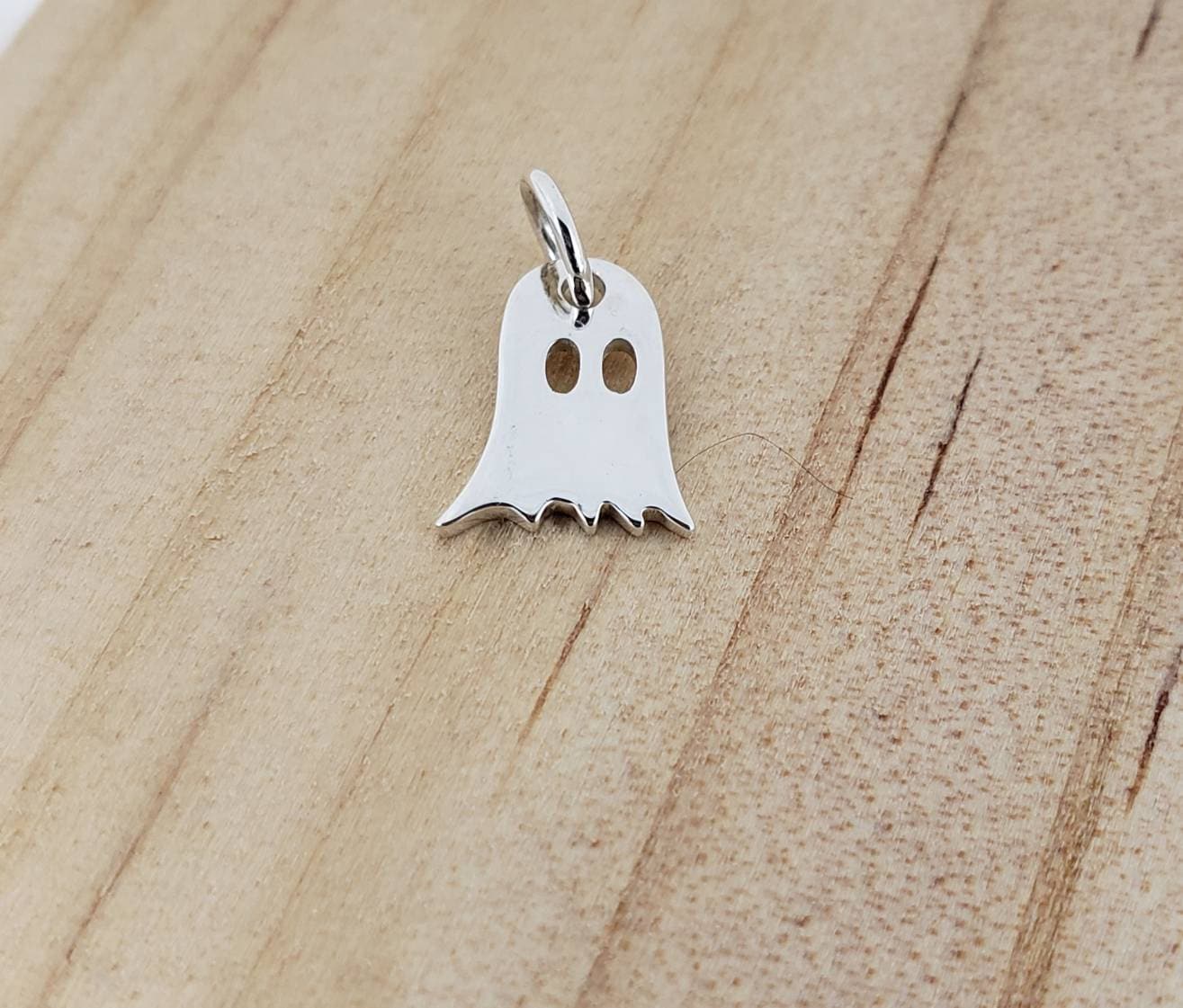 Sterling Silver Ghost Charm, Ghost Charm,spooky Charm, Halloween Charm ...