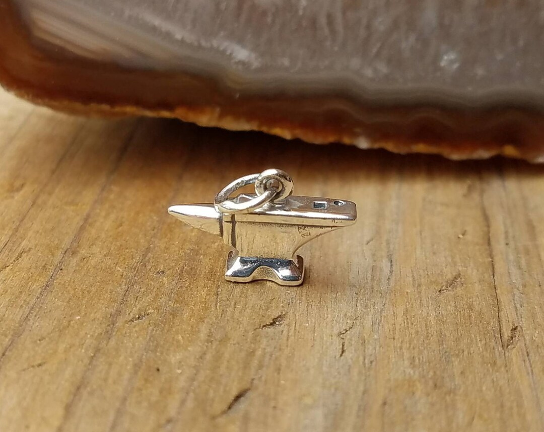 Tiny Sterling Silver Anvil Charm, Silver Tool Charm, Blacksmith Charm ...