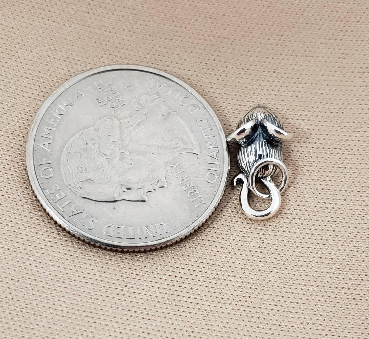 Small Sterling Silver Mouse Charm Little Mouse Charm Animal | Etsy
