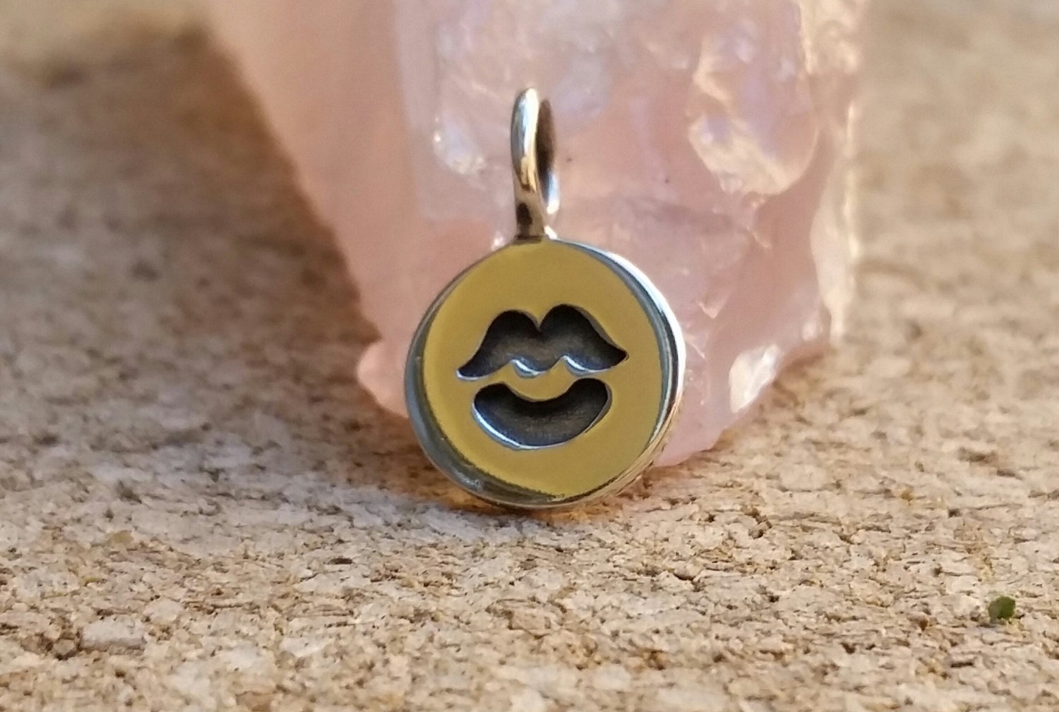 Sterling Silver Kiss Charm Lips Charm Love Charm Sterling - Etsy