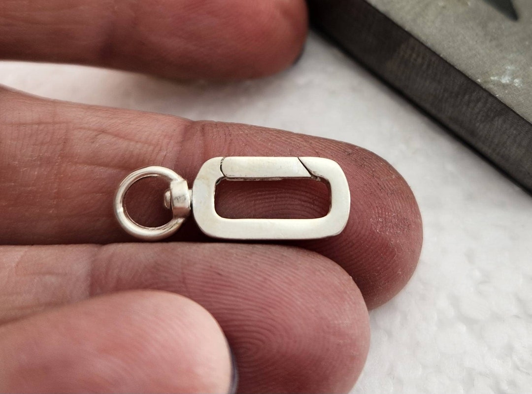 Sterling Silver Rectangular Shaped Push Clasp With Movable Ring,silver ...