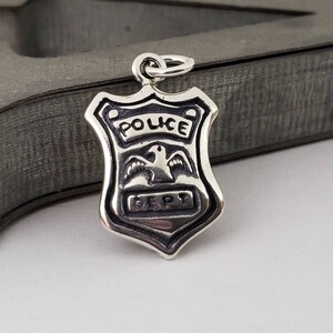 Sterling Silver Police Shield Charm, Policeman Charm, Police Badge ...
