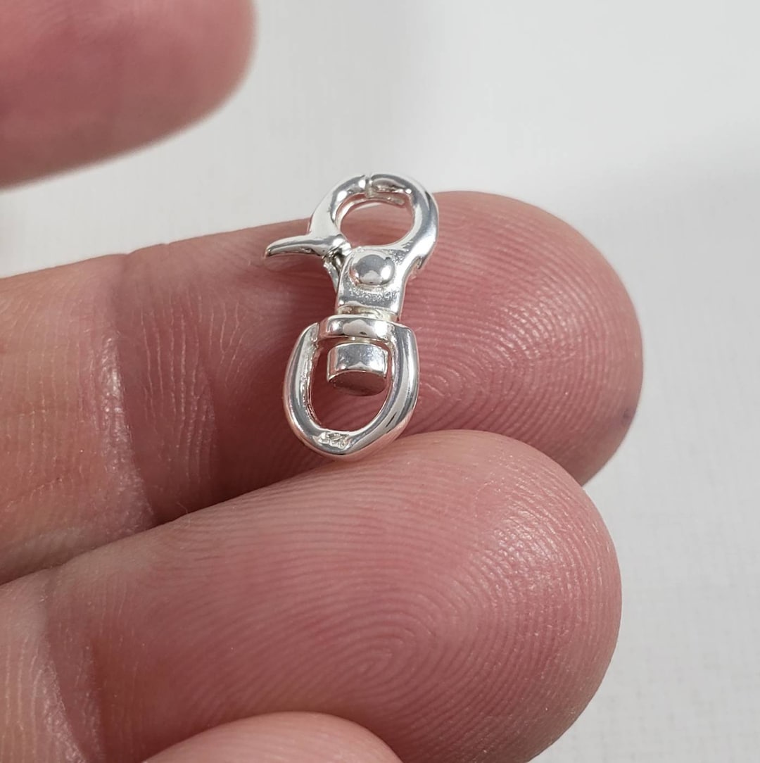Tiny Sterling Silver Swivel Pinch Claw Clasp, Small Silver Clasp,swivel ...