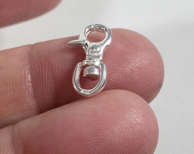 Tiny Sterling Silver Swivel Pinch Claw Clasp, Small Silver Clasp,swivel ...