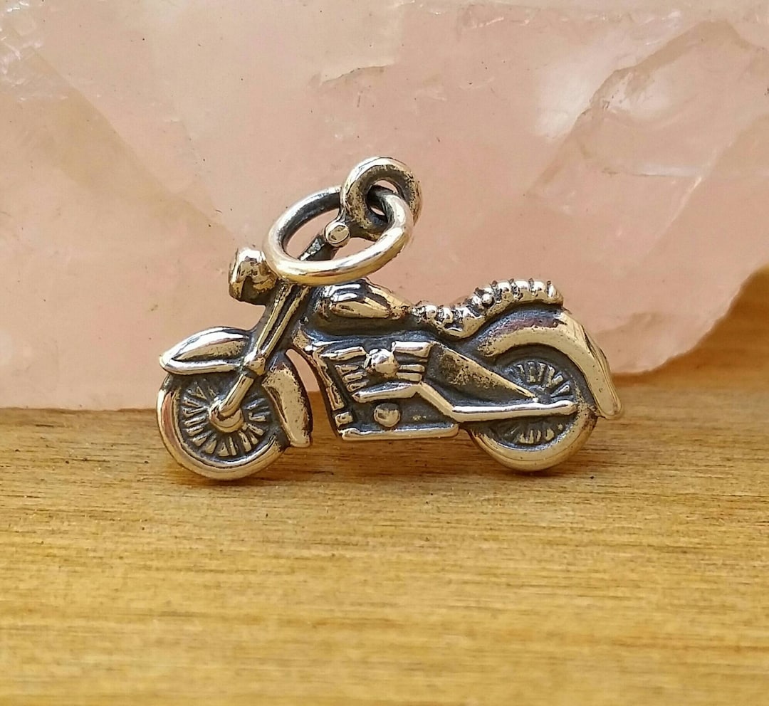 Sterling Silver Motorcycle Charm, Chopper Charm, Motorcycle Charm, the ...