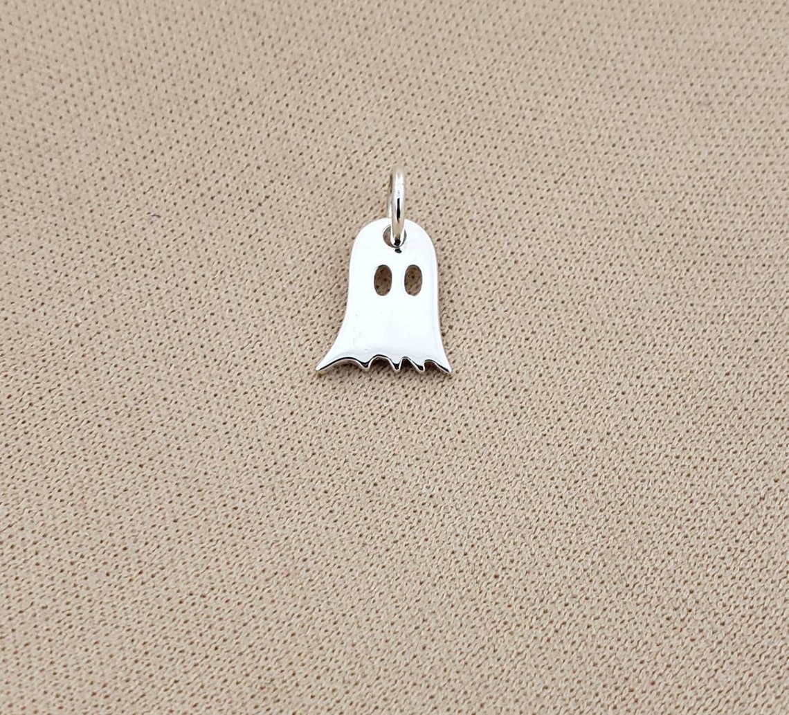 Sterling Silver Ghost Charm, Ghost Charm,spooky Charm, Halloween Charm ...