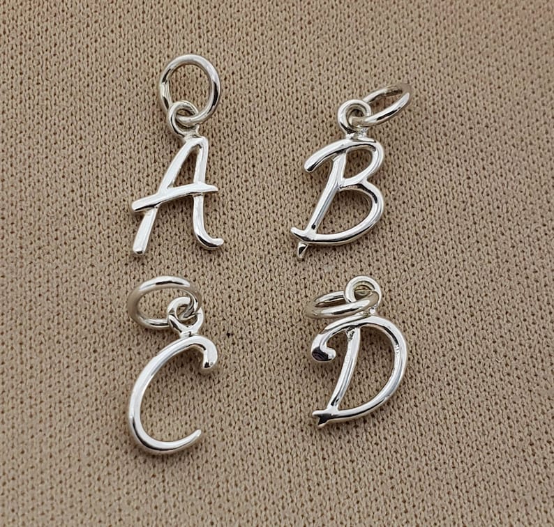 Small Sterling Silver Initials CharmsPersonalized - Etsy.de