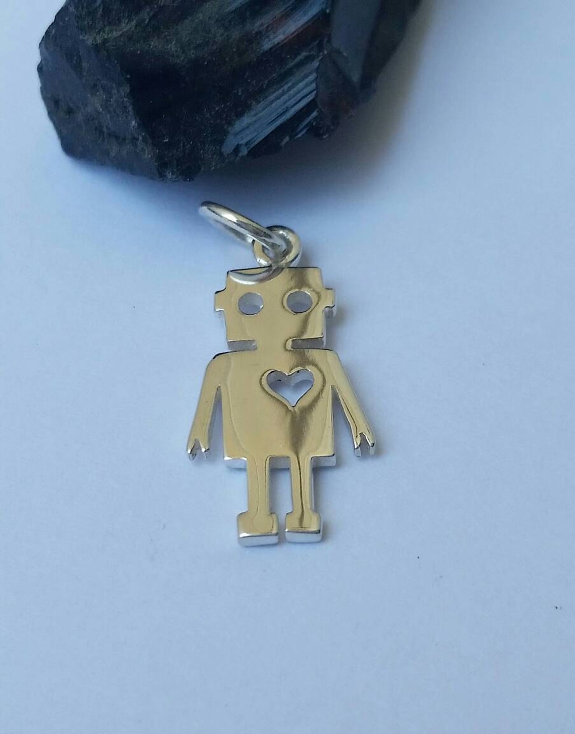 Sterling Silver Robot Charm Silver Robot Space Charm | Etsy