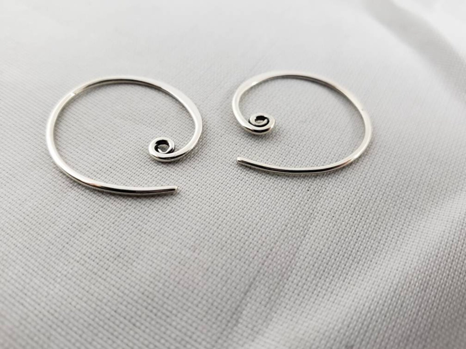 Handmade in Bali,small Sterling Silver Curled Hoop Earring Finding ...