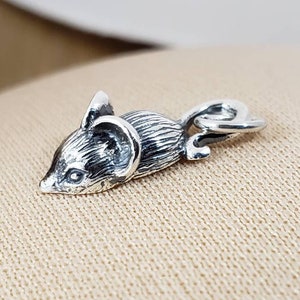Small Sterling Silver Mouse Charm, Little Mouse Charm, Animal Charm ...