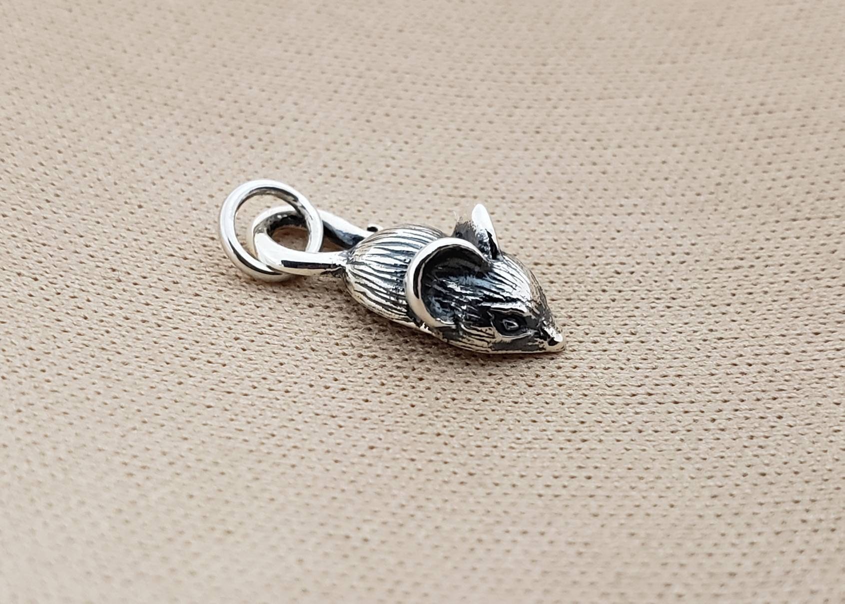 Small Sterling Silver Mouse Charm Little Mouse Charm Animal | Etsy