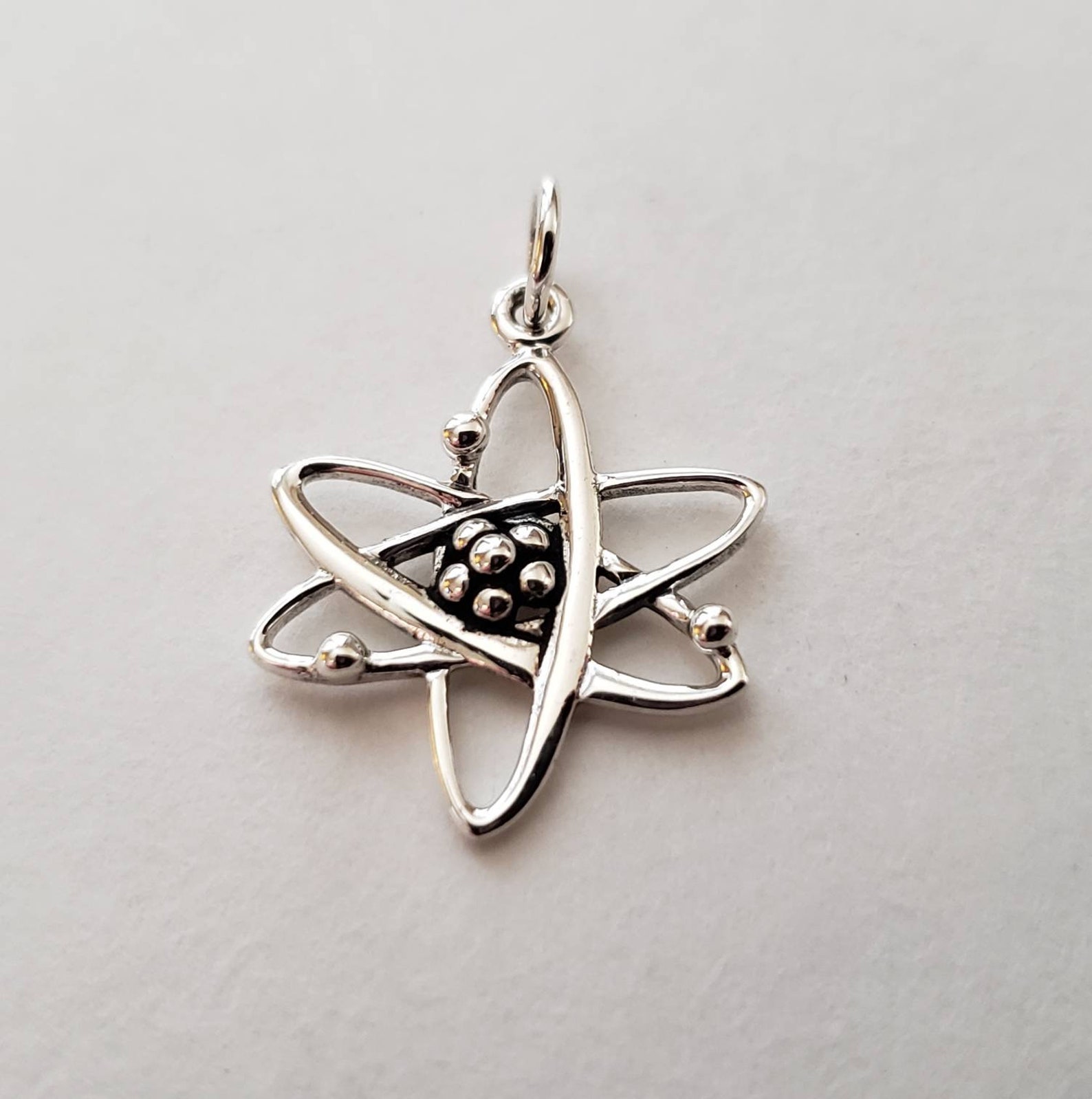 Sterling Silver Atom Charm Atom Charm Subatomic Particles - Etsy
