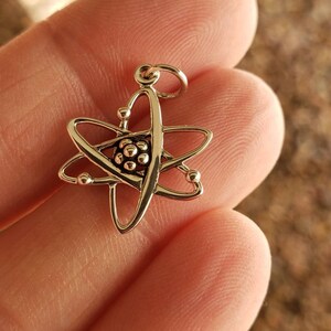 Sterling Silver Atom Charm, Atom Charm, Subatomic Particles, Chemical ...