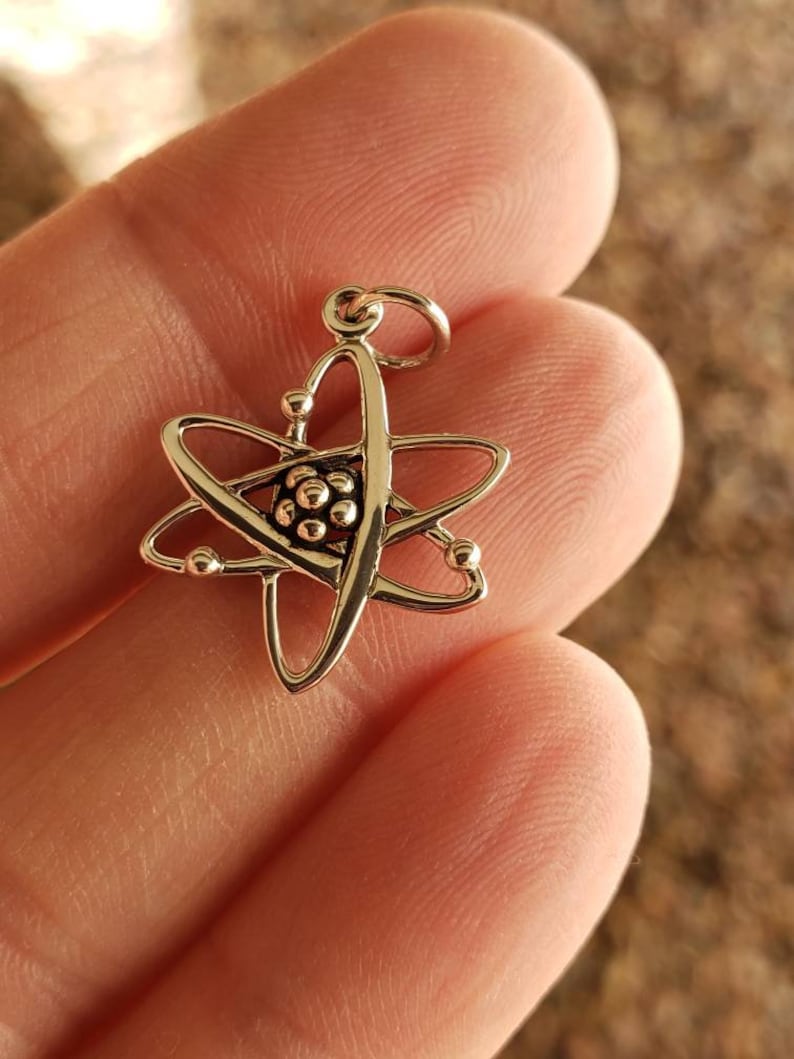 Sterling Silver Atom Charm Atom Charm Subatomic Particles - Etsy