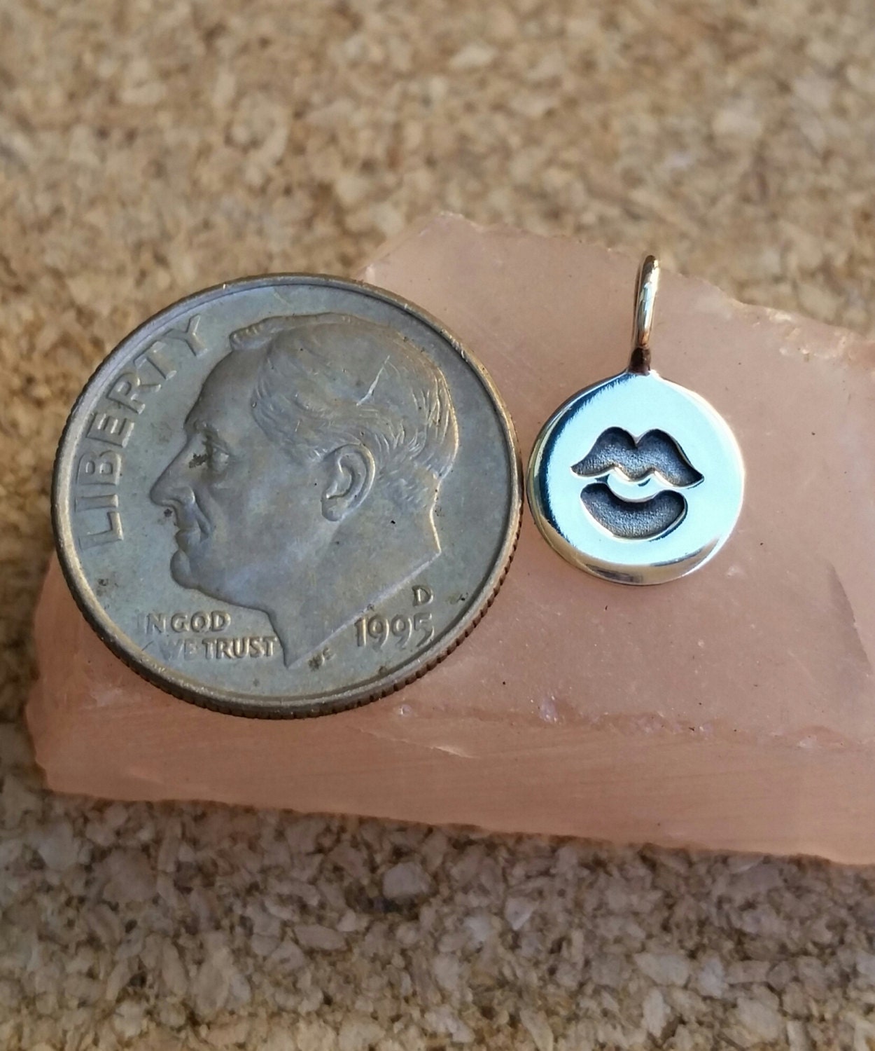 Sterling Silver Kiss Charm Lips Charm Love Charm Sterling - Etsy