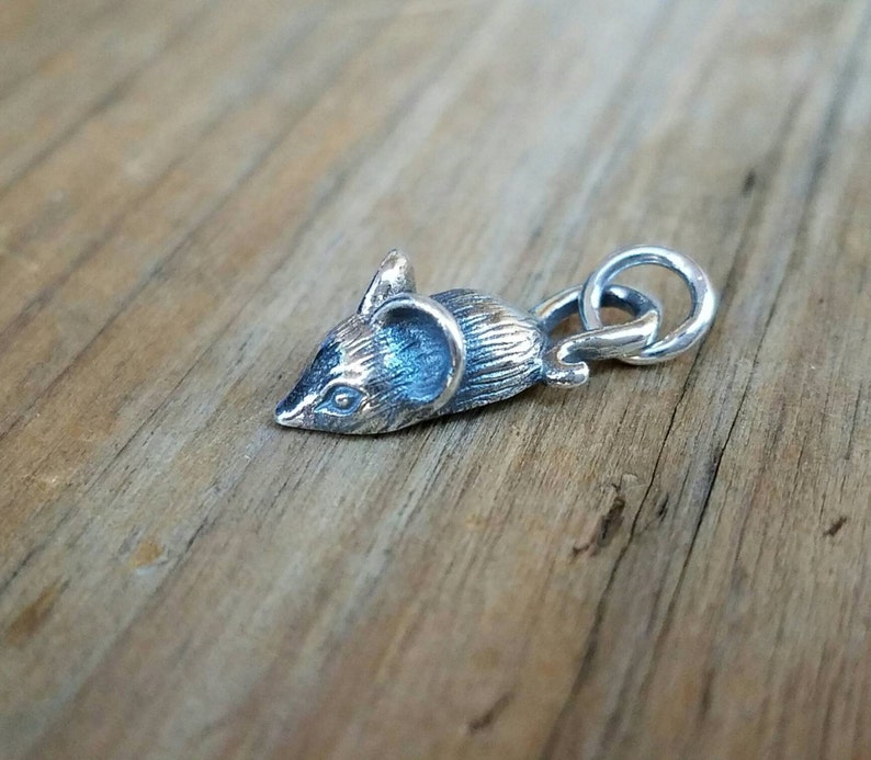 Small Sterling Silver Mouse Charm Little Mouse Charm Animal | Etsy