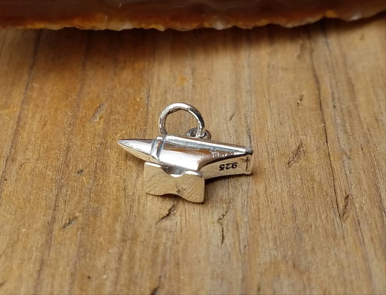 Tiny Sterling Silver Anvil Charm, Silver Tool Charm, Blacksmith Charm ...