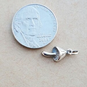 Tiny, Sterling Silver Mushroom Charm, Shroom Charm, Sterling Silver ...