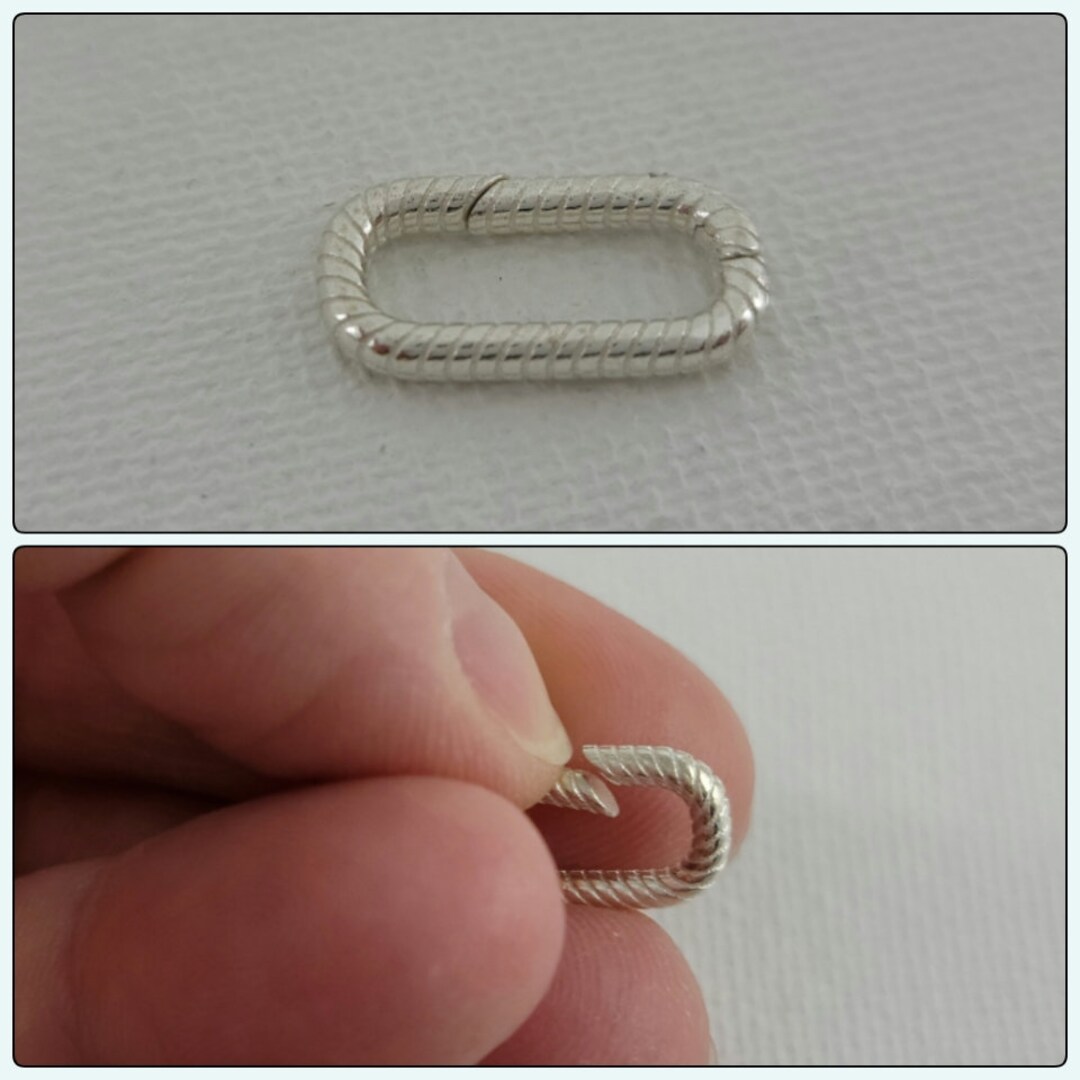 Sterling Silver Hinged Twist Oval Clasp,silver Mini Push Clasp,oval ...