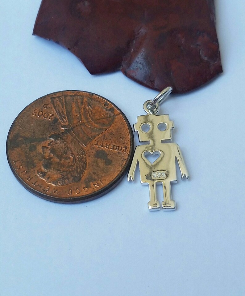 Sterling Silver Robot Charm Silver Robot Space Charm | Etsy
