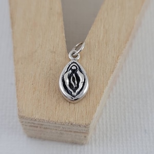 Small Sterling Silver Yoni Charm, Silver Vagina Charm, Symbol of Shakti Hindu Goddess of ...