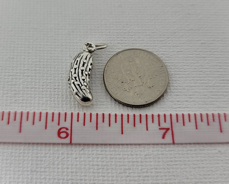 Sterling Silver Dill Pickle Charm Silver 3D Pickle Charm - Etsy