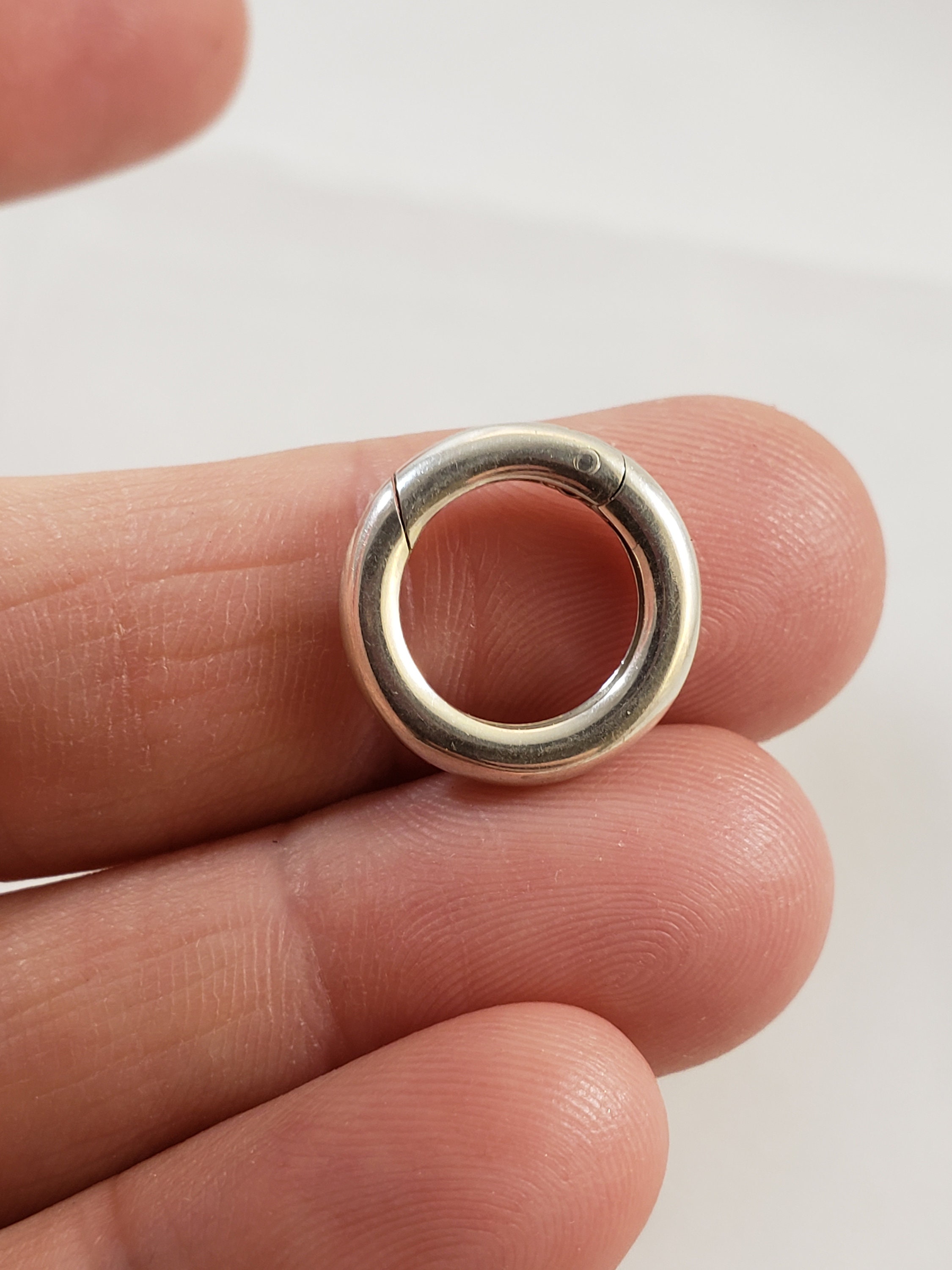 16mm Sterling Silver Hinged Round Clasp Charm HolderSilver | Etsy