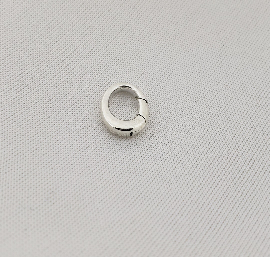 Small Sterling Silver Hinged Oval Clasp,silver Mini Push Clasp,oval ...