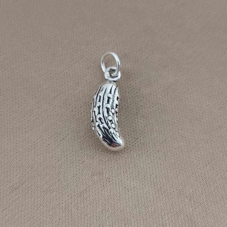Sterling Silver Dill Pickle Charm Silver 3D Pickle Charm - Etsy
