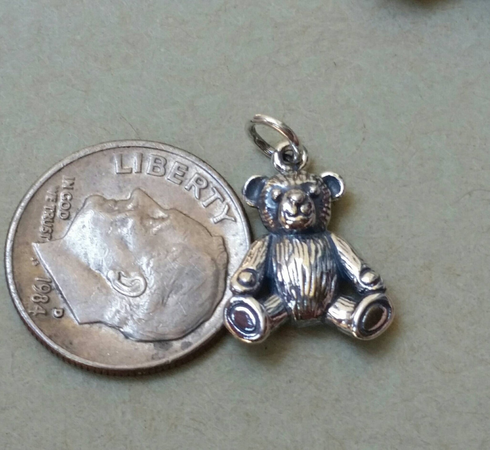Sterling Silver Teddy Bear Charm Realistic Teddy Bear - Etsy