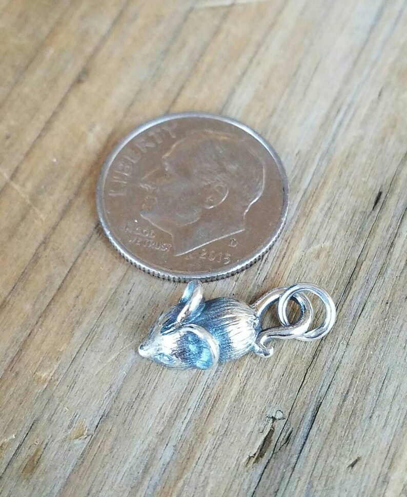 Small Sterling Silver Mouse Charm Little Mouse Charm Animal | Etsy