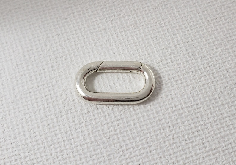 Small Sterling Silver Hinged Oval Clasp,silver Mini Push Clasp,oval ...