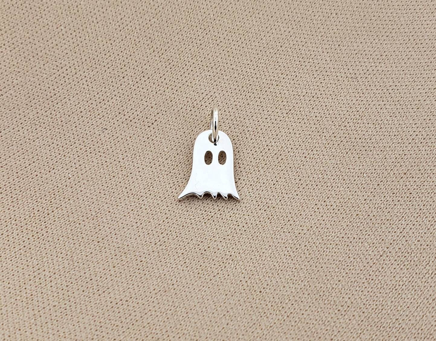 Sterling Silver Ghost Charm, Ghost Charm,spooky Charm, Halloween Charm ...