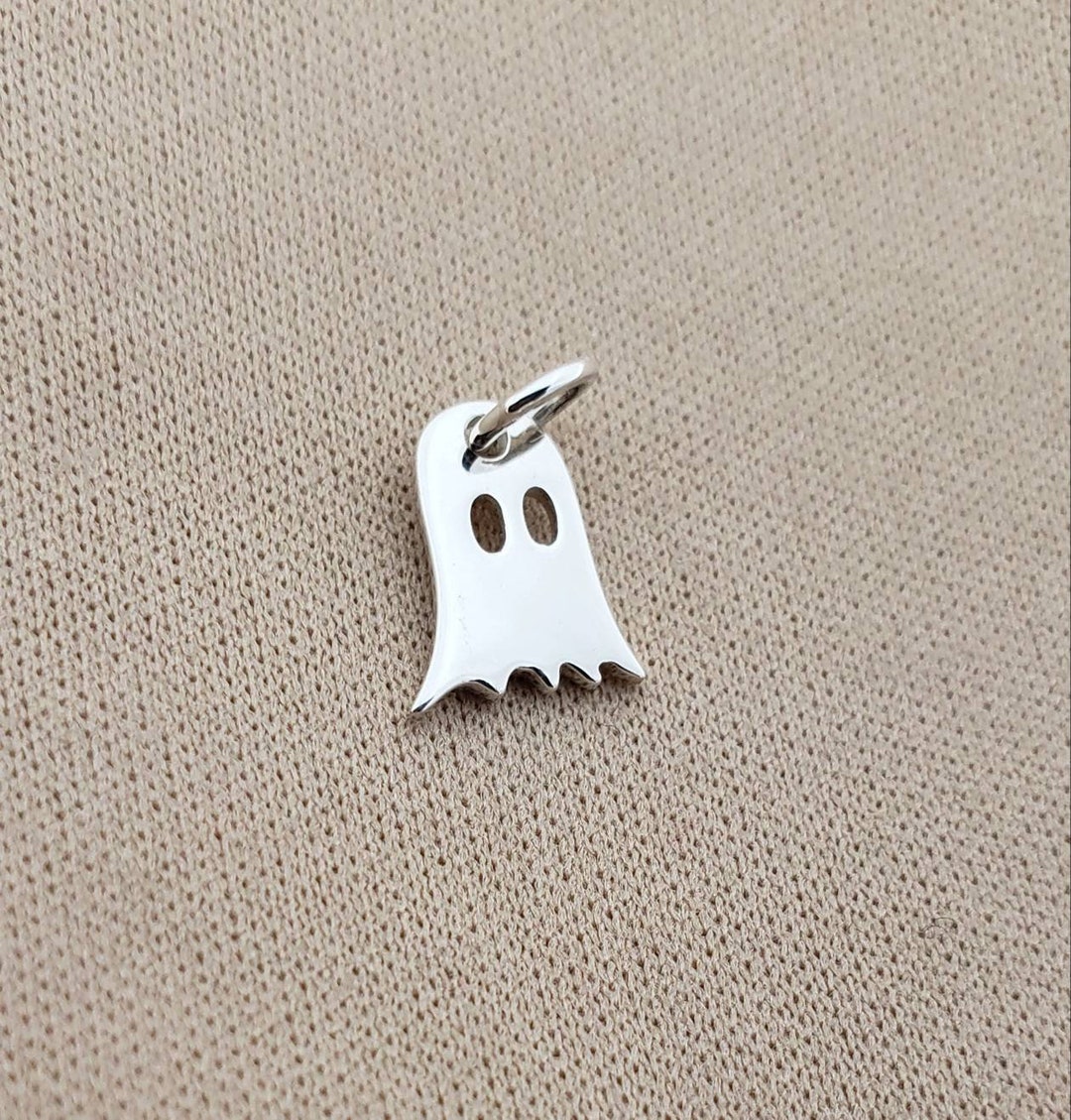Sterling Silver Ghost Charm, Ghost Charm,spooky Charm, Halloween Charm ...