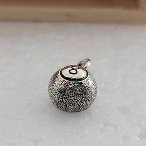 Sterling Silver 3D Magic Eight Ball Charm, Clairvoyant Charm, Magic 8 ...