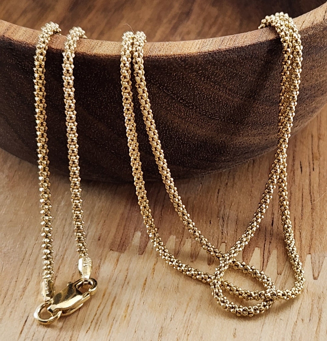 30 Vintage Danecraft Gold Over Sterling Silver Popcorn Chain,round ...