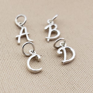 Small Sterling Silver Initials Charms,personalized Jewelry,sterling ...