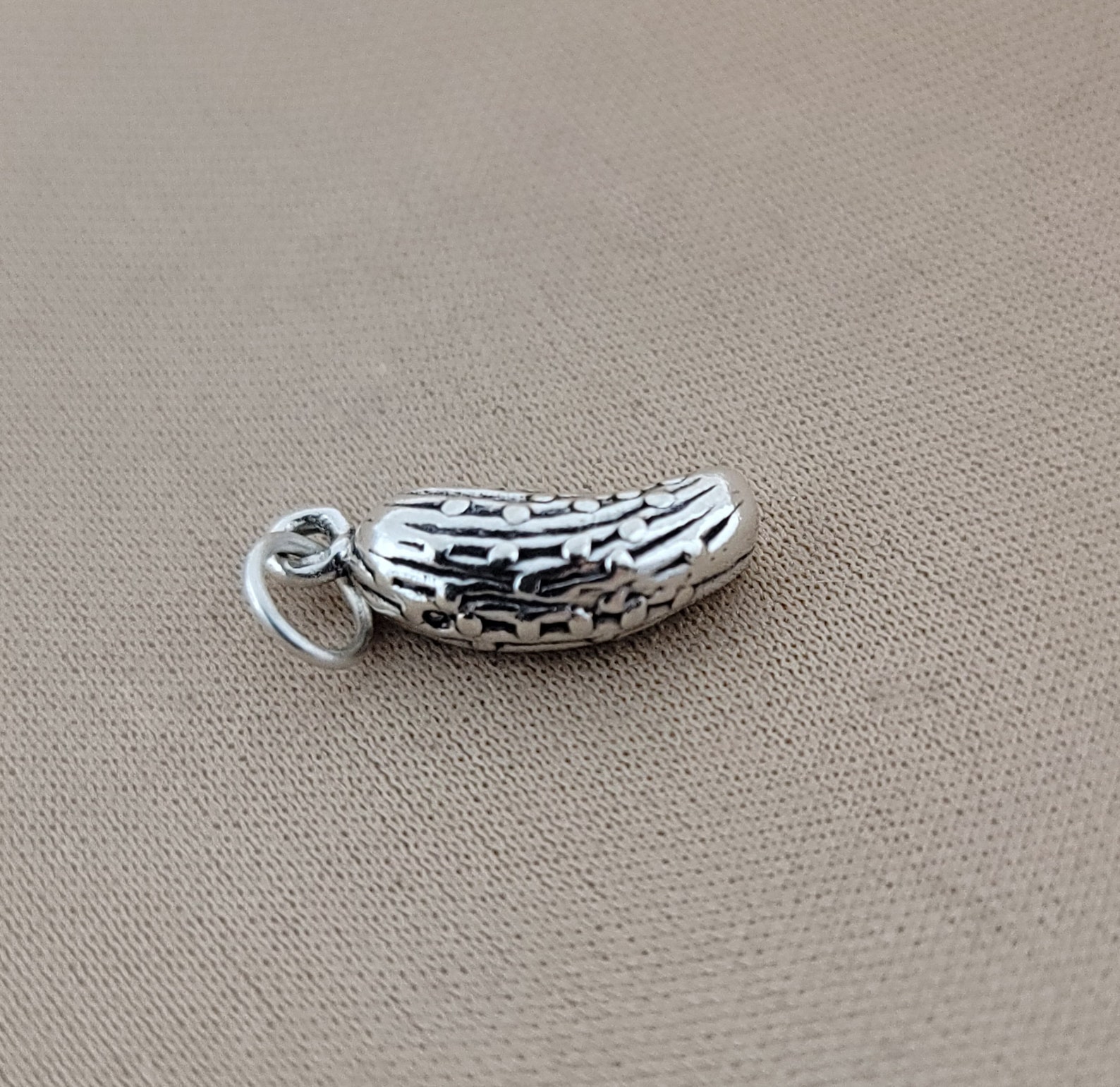 Sterling Silver Dill Pickle Charm Silver 3D Pickle Charm - Etsy