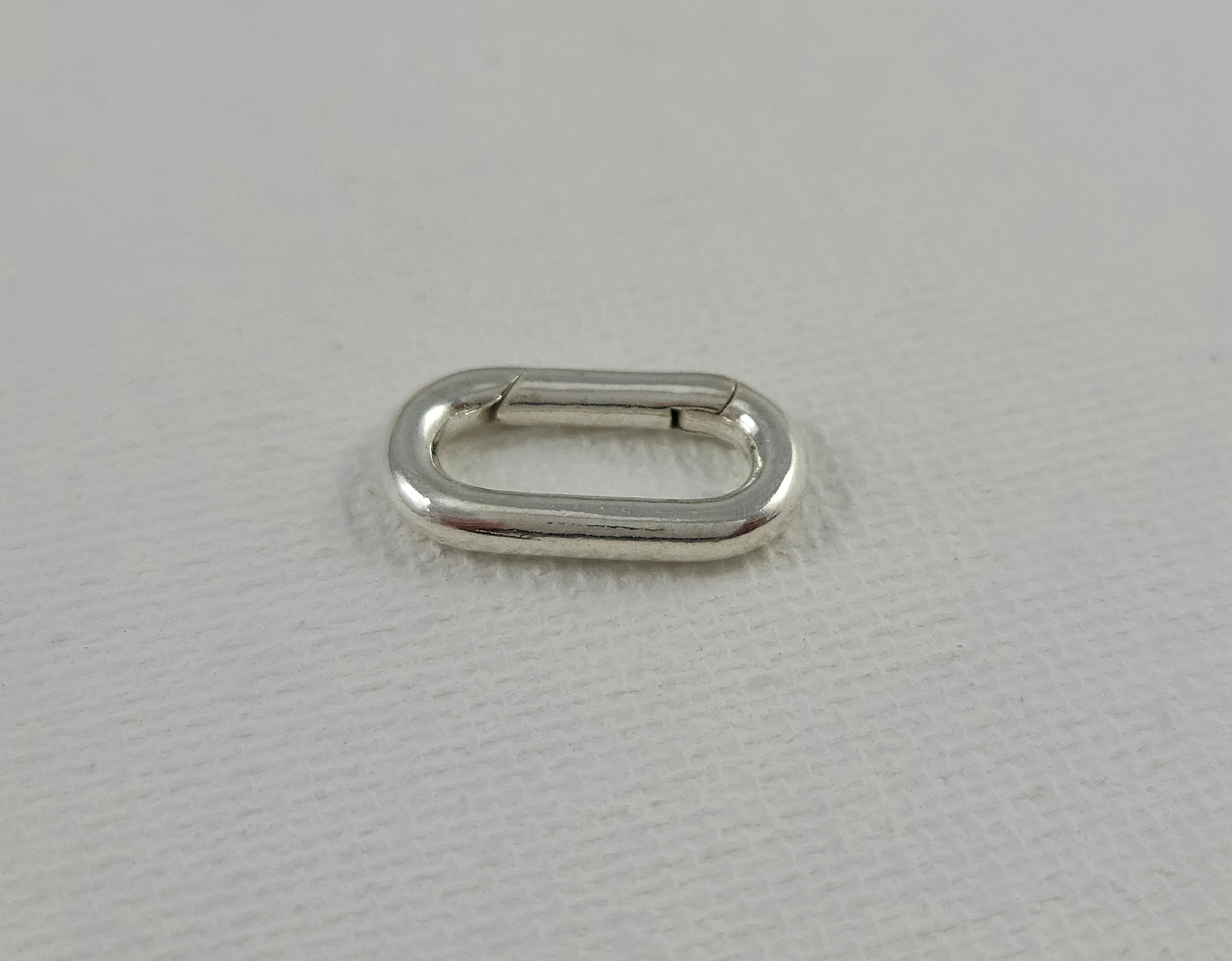 Small Sterling Silver Hinged Oval Clasp,silver Mini Push Clasp,oval ...