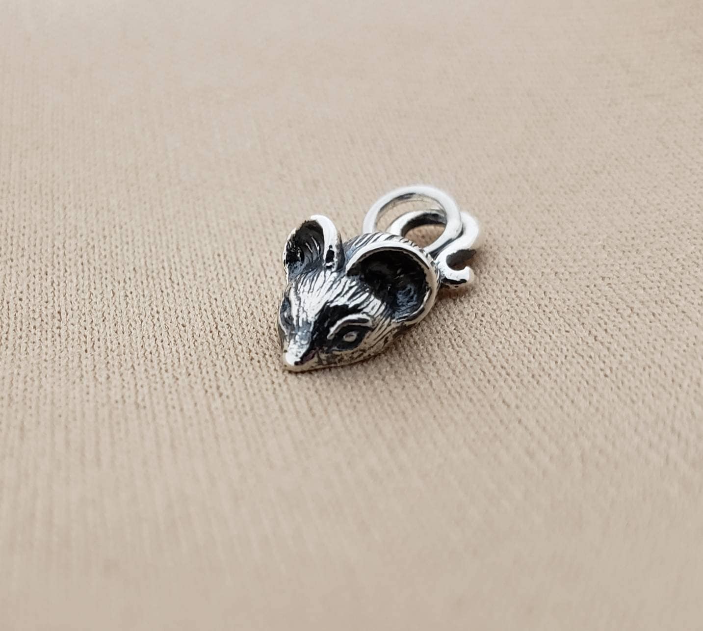 Small Sterling Silver Mouse Charm Little Mouse Charm Animal | Etsy