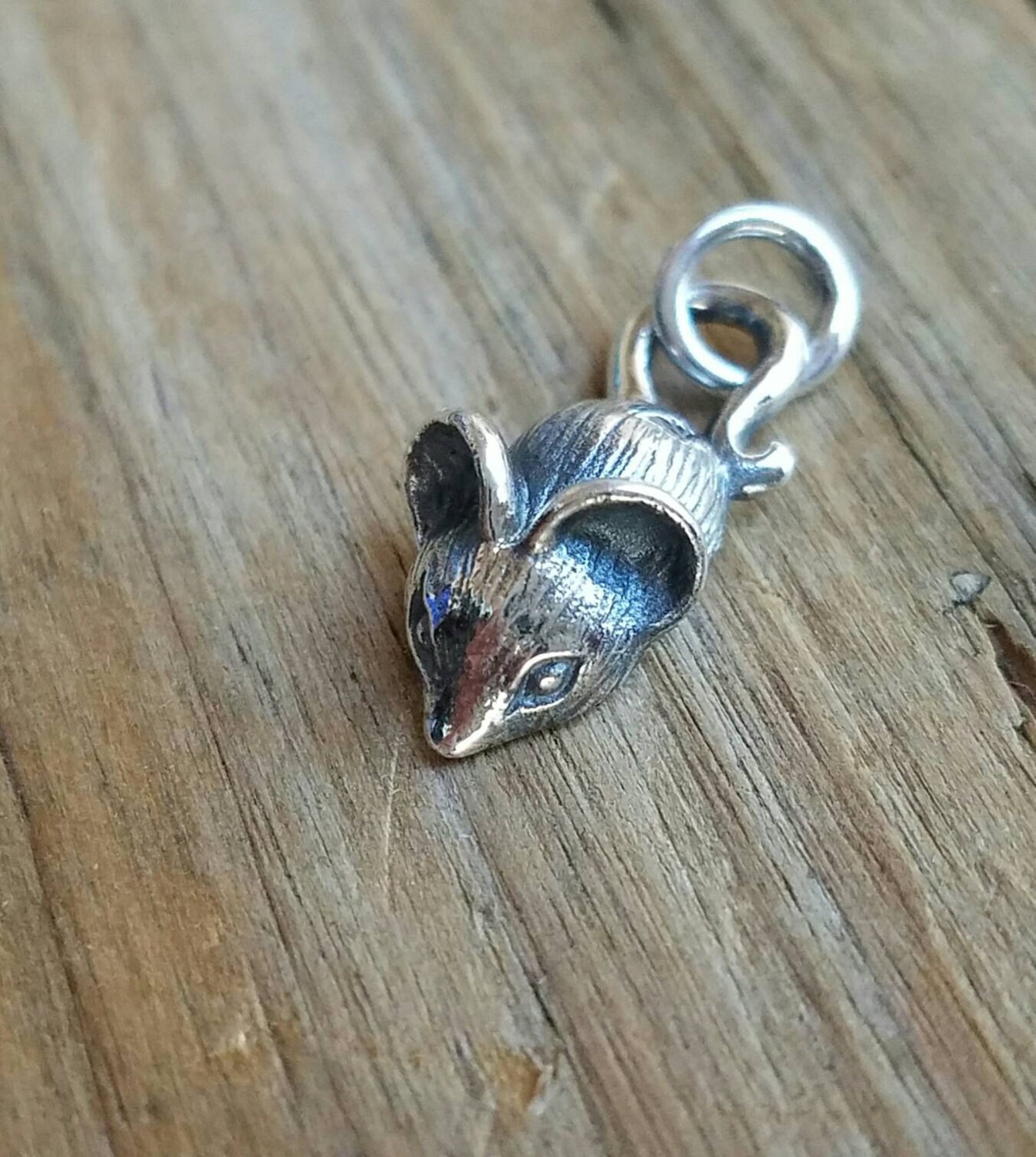 Small Sterling Silver Mouse Charm Little Mouse Charm Animal | Etsy