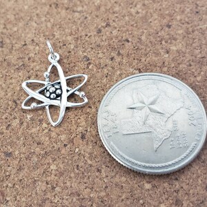 Sterling Silver Atom Charm, Atom Charm, Subatomic Particles, Chemical ...