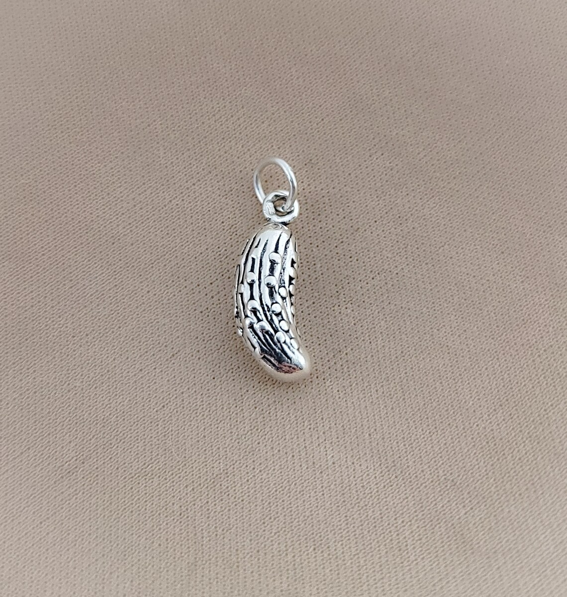 Sterling Silver Dill Pickle Charm Silver 3D Pickle Charm - Etsy