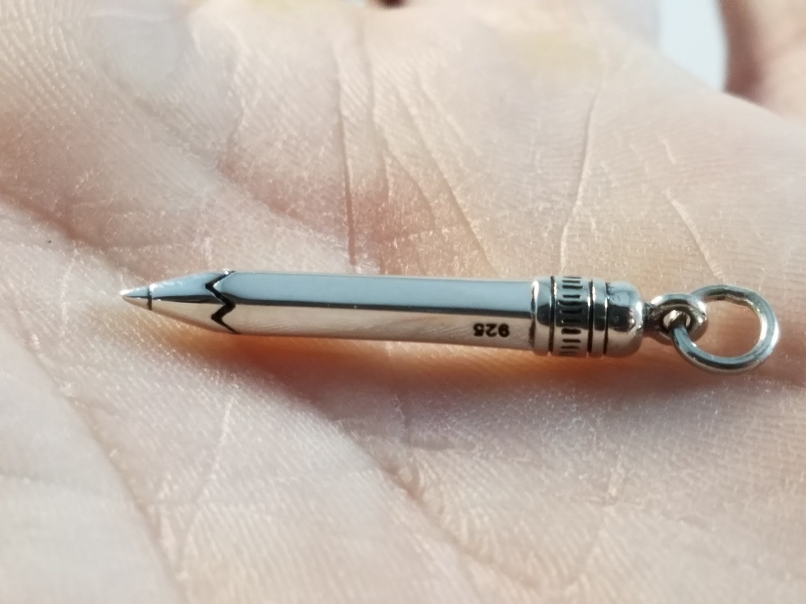 Sterling Silver No 2 Pencil Charm, Pencil Charm, School Charm, Sterling ...