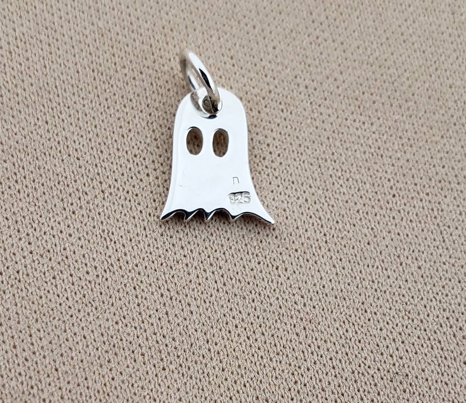 Sterling Silver Ghost Charm, Ghost Charm,spooky Charm, Halloween Charm ...