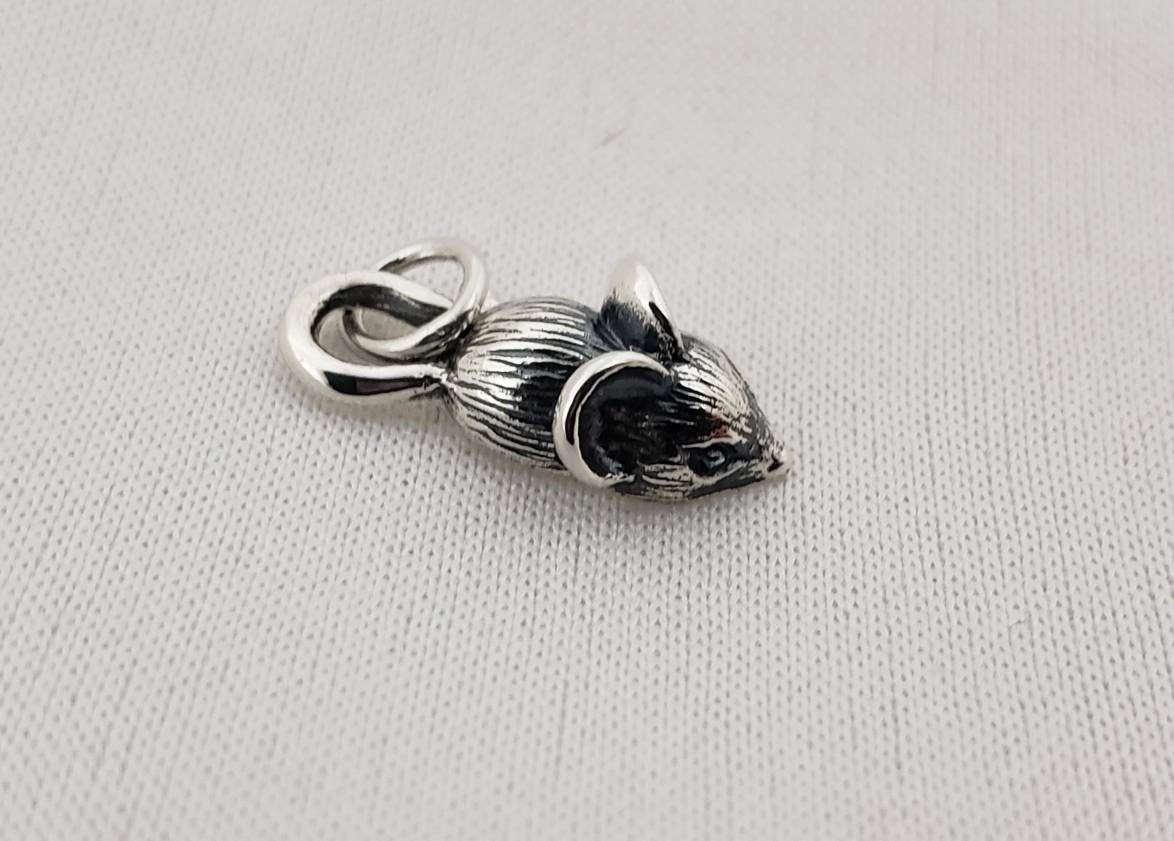 Small Sterling Silver Mouse Charm Little Mouse Charm Animal | Etsy
