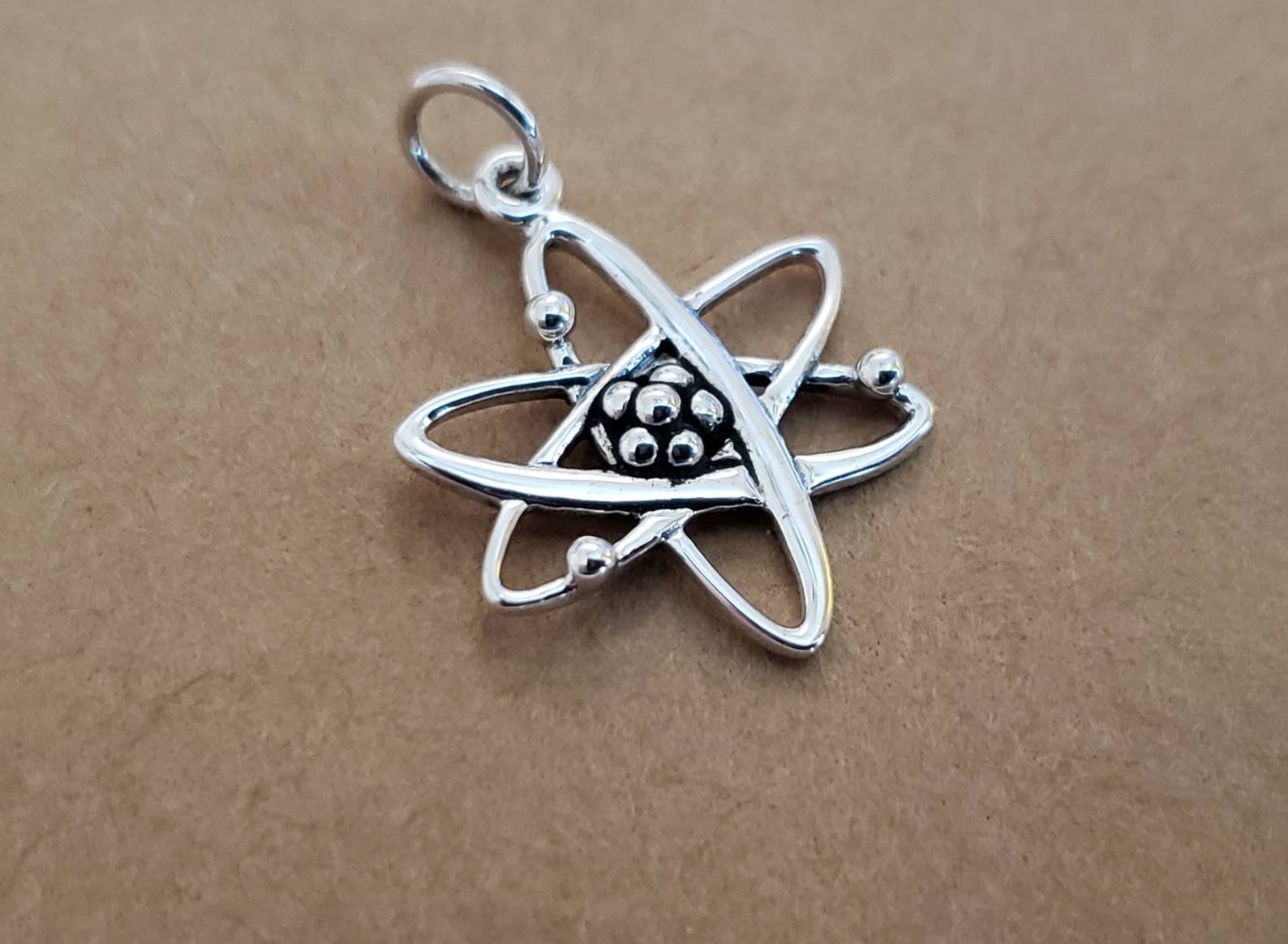 Sterling Silver Atom Charm Atom Charm Subatomic Particles - Etsy